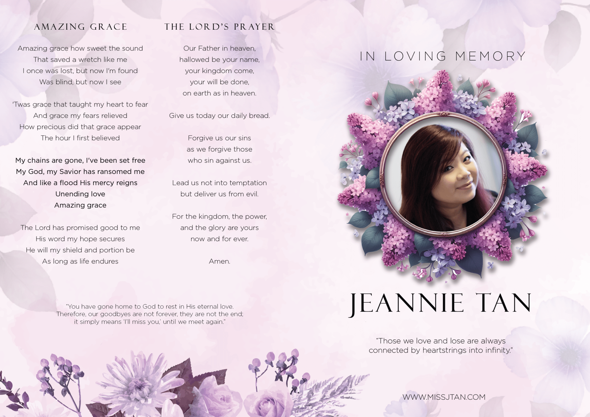 Program – Miss Jeannie Tan
